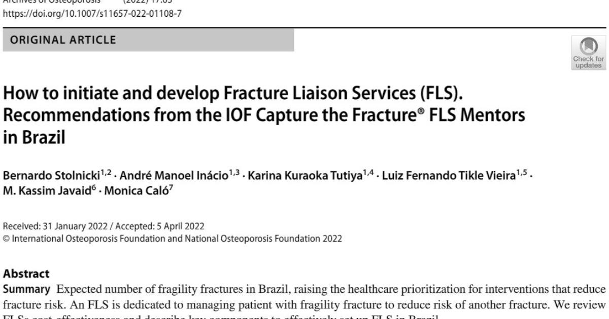 Los mentores de FLS de IOF Capture The Fracture® en Brasil publican ...