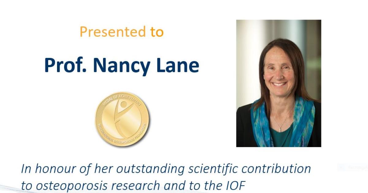 IOF CSA Medal of Achievement awarded to Professor Nancy Lane M.D ...